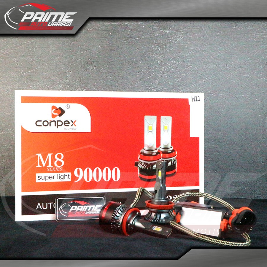 Jual Lampu Headlamp Led CONPEX M8 Series SUPER LIGHT 50watt 6000K H11/H8/H16 HB3/9005 HB4/9006 ...