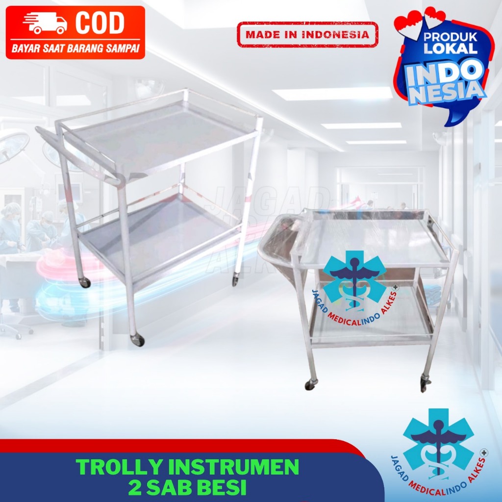 Jual Meja Troli Instrumen 2 Rak besi - Trolley 2 Susun besi | Shopee ...