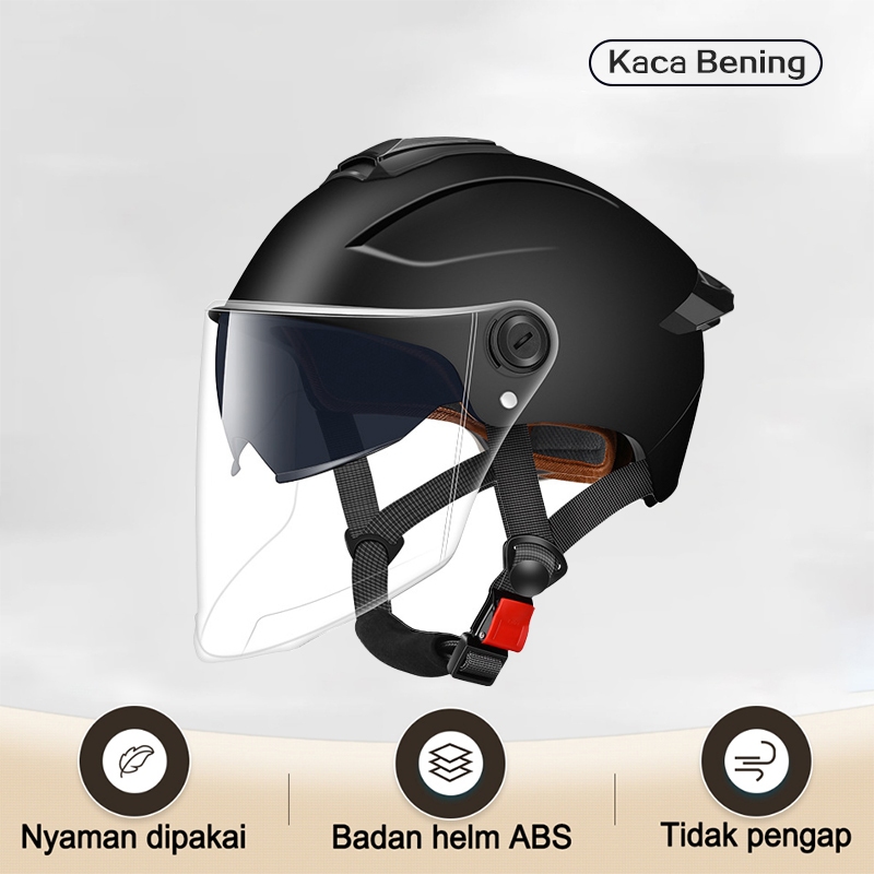 Jual Helm Half Face ABS Putih/Kuat dan kokoh motor helm/Sepeda skuter ...