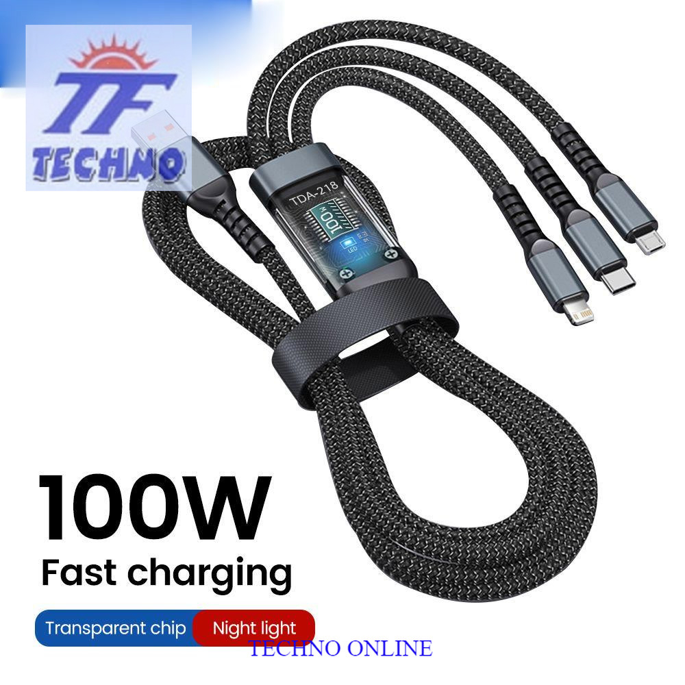 Jual TECHNO Kabel DATA CHARGER Fast charging USB to 3 in 1 TDA-218 1 ...