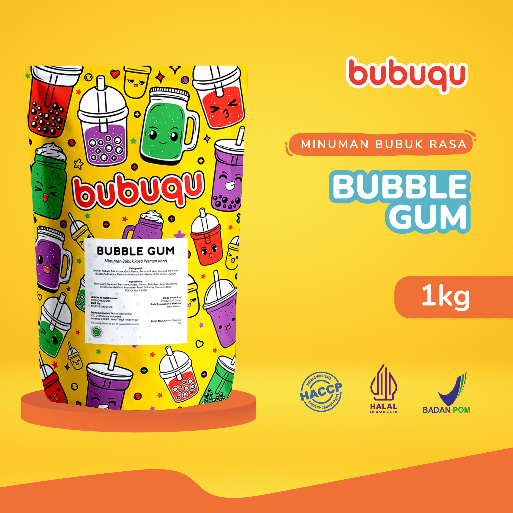 Jual Bubuqu Bubble Gum Powder Drink 1 Kg - Bubuk Minuman Permen Karet ...