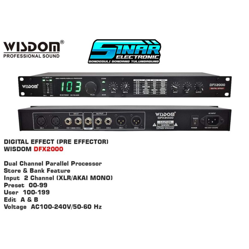 Jual Efex Vocal WISDOM DFX 2000 Digital Effect EFX Original | Shopee ...