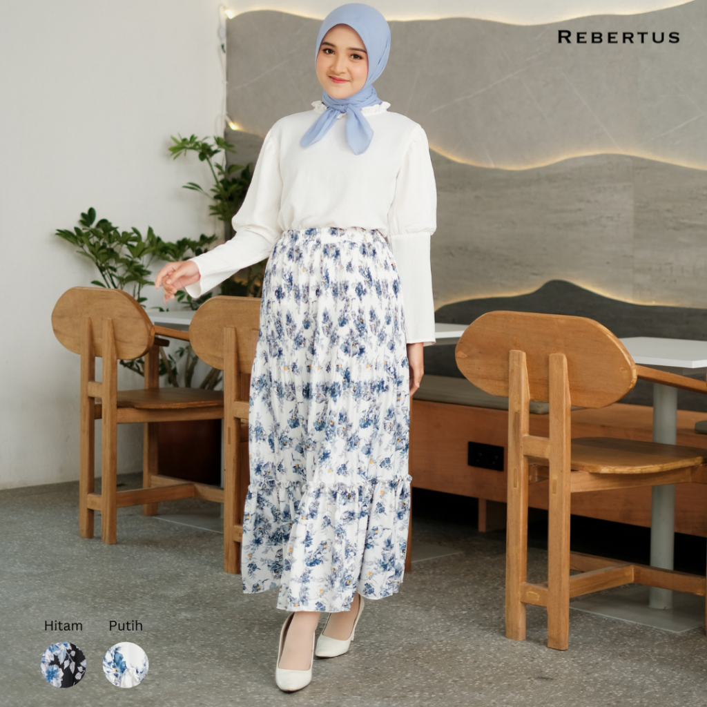 Jual Rok Plisket Motif Bunga Wanita Rebertus Marlina | Shopee Indonesia