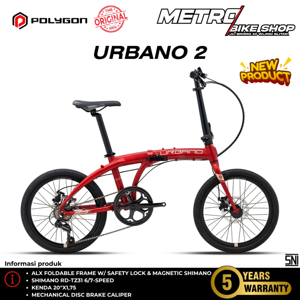 Jual Sepeda Lipat Polygon Urbano 2 Folding Bike Polygon | Shopee Indonesia