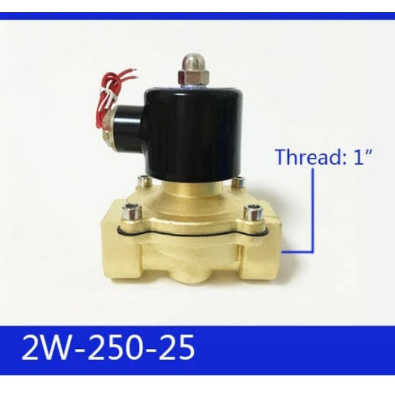 Jual electric selenoid water Valve 1" inch 12v solenoid Kuningan 2w_250 ...