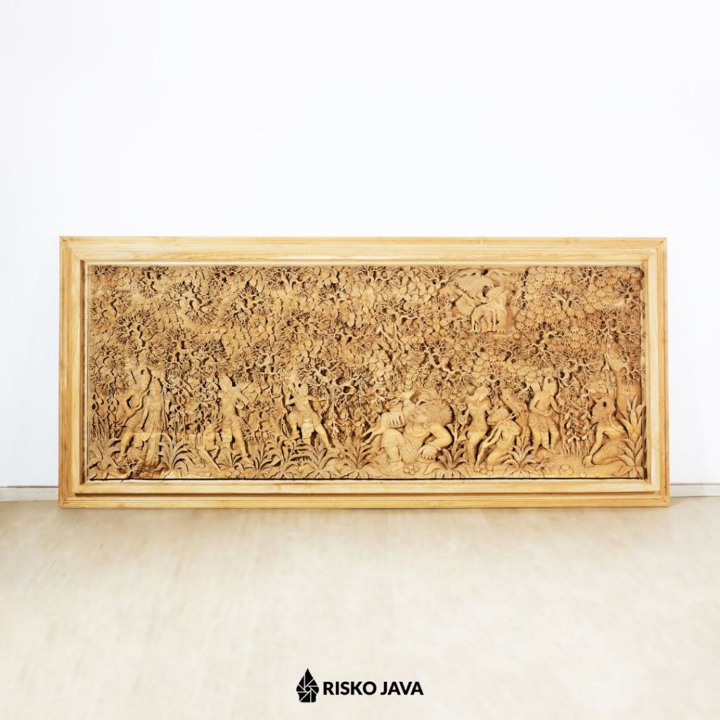 Jual Relief Ukiran Kayu Jati / Relief Hiasan Dinding / Relief Motif ...