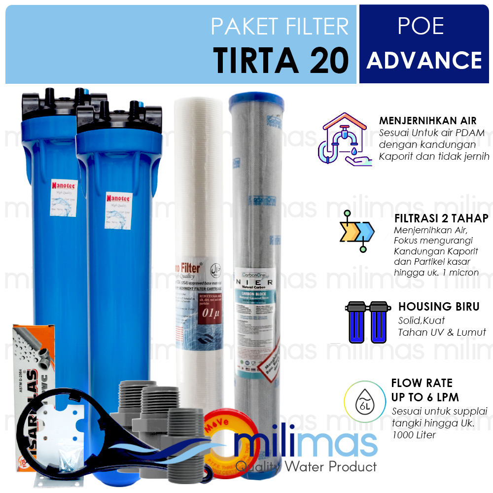 Jual PAKET FILTER AIR BERSIH TIRTA 20 BLUE - FILTER AIR PDAM - FILTER ...