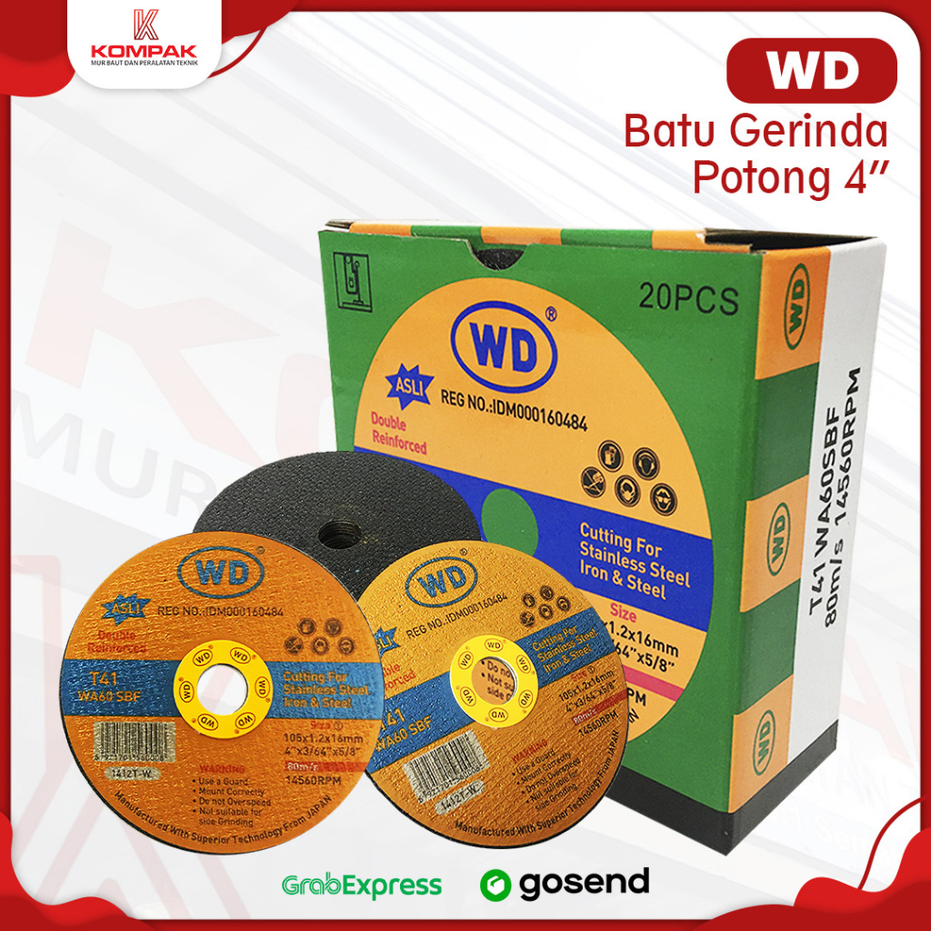 Jual Batu Gerinda Potong WD 4 inch / Mata Cutting Wheel WD 4" X 1,2 MM ...
