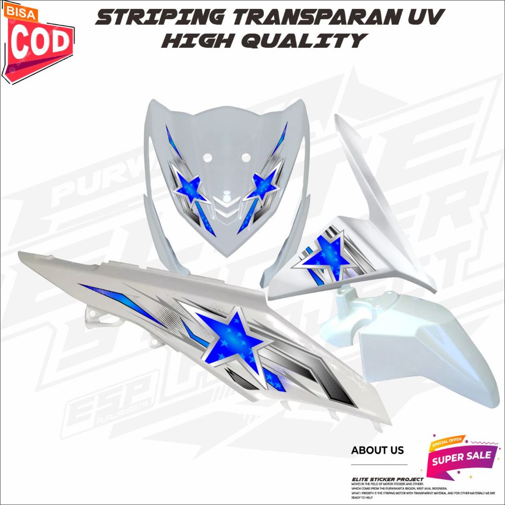 Jual STRIPING TRANSPARAN HONDA BEAT FI 2013 2015 STICKER VARIASI MOTIF ...