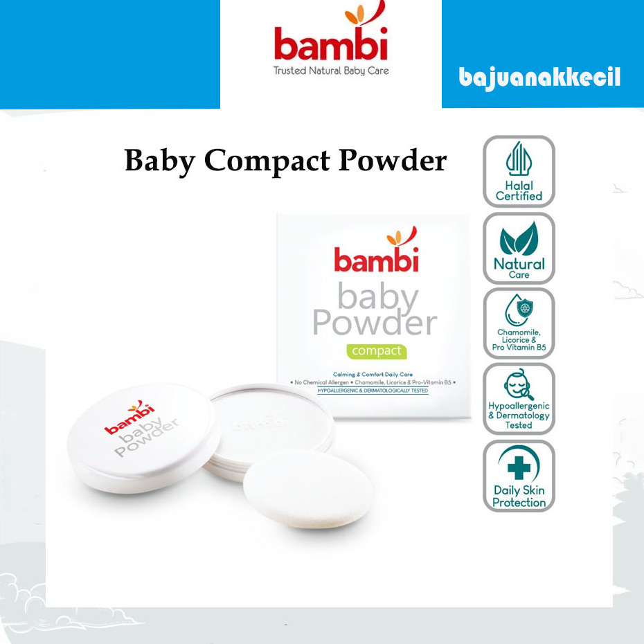 Jual Bambi Compact Powder Baby 40gr Bedak Padat Bayi Kulit Normal Dan ...