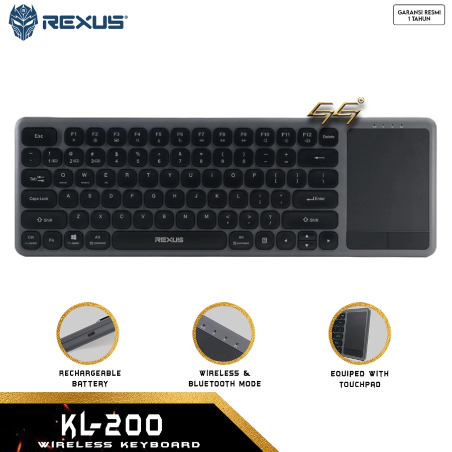 Jual Rexus KL200 KL-200 Keyboard Wireless Bluetooth Touchpad | Shopee Indonesia