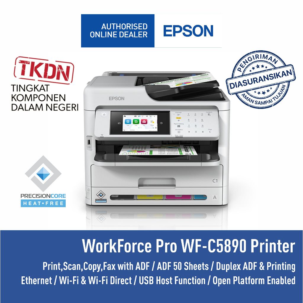 Jual Printer EPSON WF-C5890 WFC5890 C5890 Duplex ADF Wifi LAN Pengganti ...