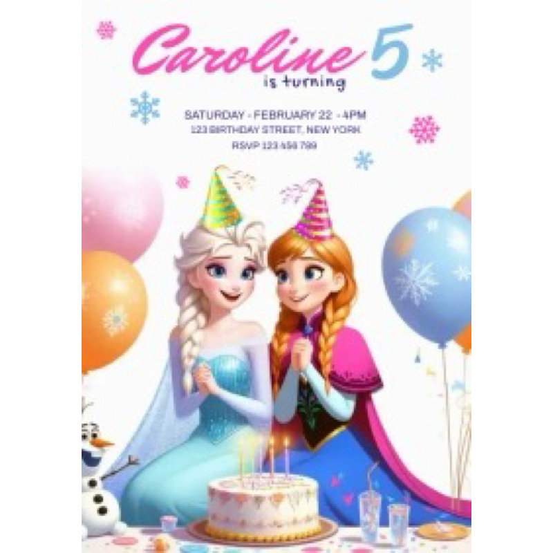 Jual Cetak Undangan Ultah Tema Elsa frozen | Shopee Indonesia