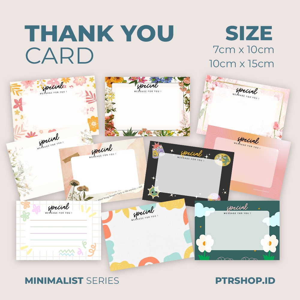 Jual KARTU UCAPAN TERIMA KASIH / KARTU POLOS / THANK YOU CARD / BLANK ...