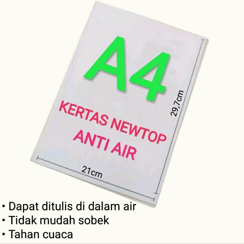 Jual Kertas NEWTOP 200 GSM Ukuran A4 Anti air isi 10 Lembar / Kertas ...