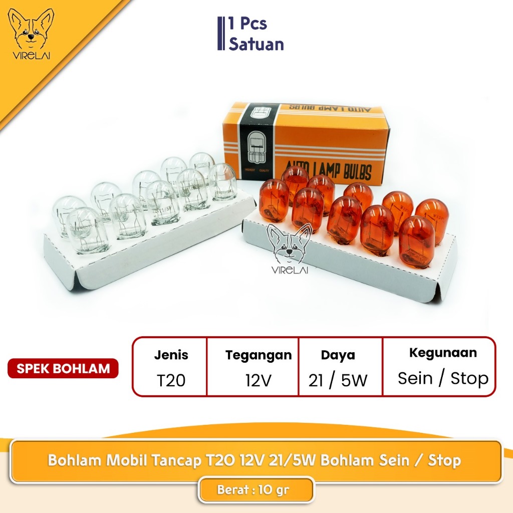 Jual Bohlam Mobil Tancap T20 12V 21/5W Bohlam Sein / Stop | Shopee ...