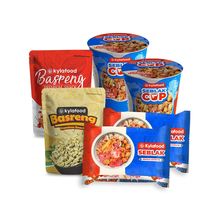 Jual Kylafood paket 2 seblak cup + 2 seblak rempah + basreng pedas ...