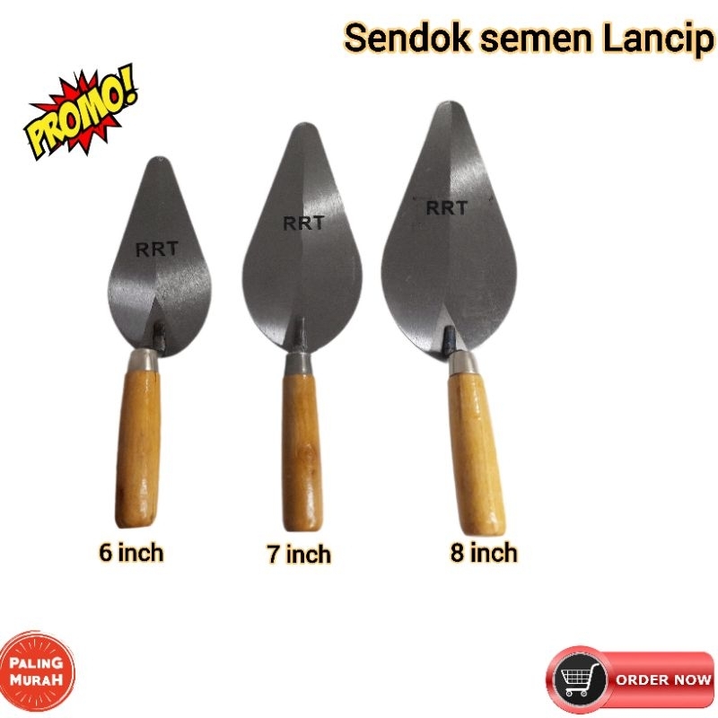 Jual Sendok Semen Lancip 6" 7" 8" inch Tukang Semen Beton Besi Baja ...