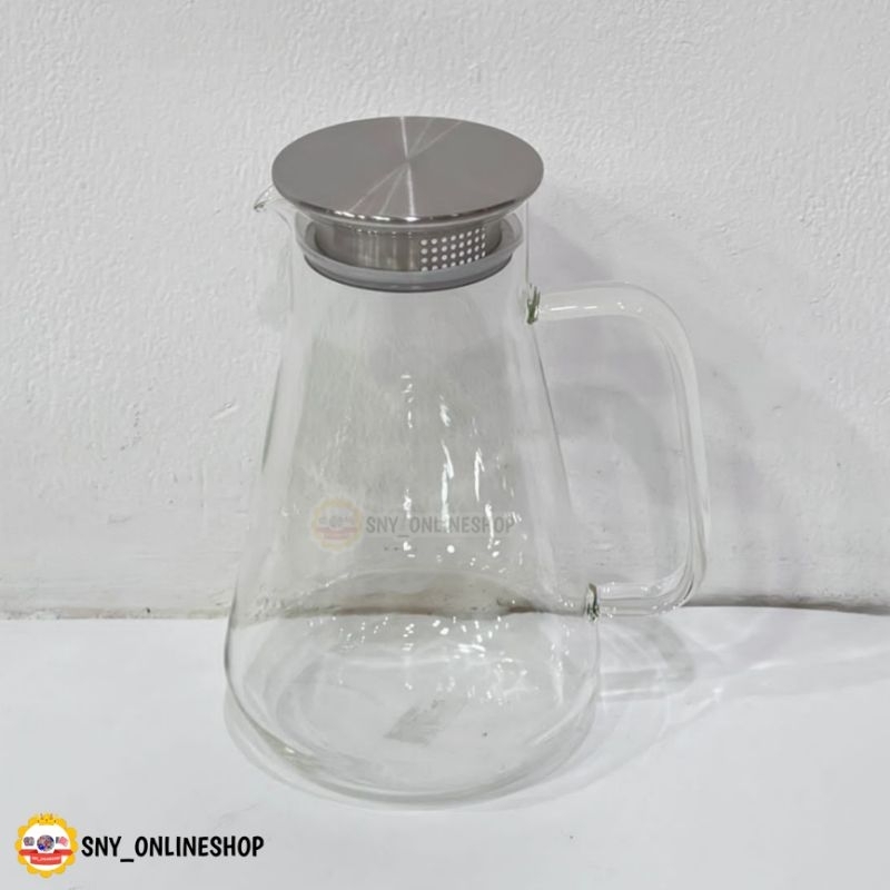 Jual Teko Kettle Air Dingin 1600ml Kaca Transparan / Teapot /Waterjug ...