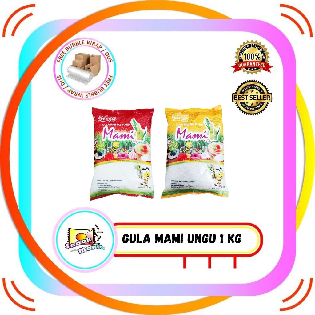 Jual Gula Kristal Putih Mami Ungu Merah | Kuning ~ 1 kg | Shopee Indonesia
