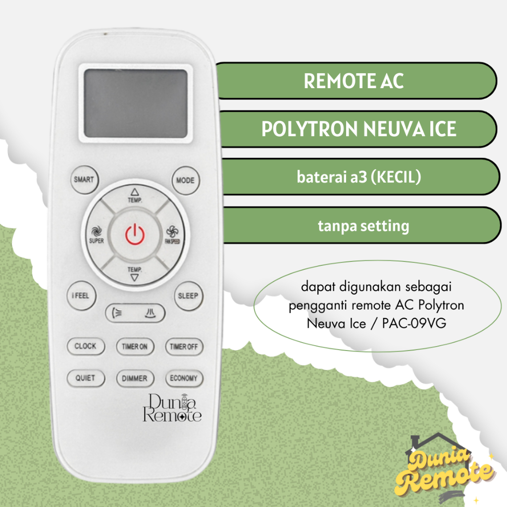 Jual Remote Remot AC POLYTRON NEUVA ICE | Shopee Indonesia