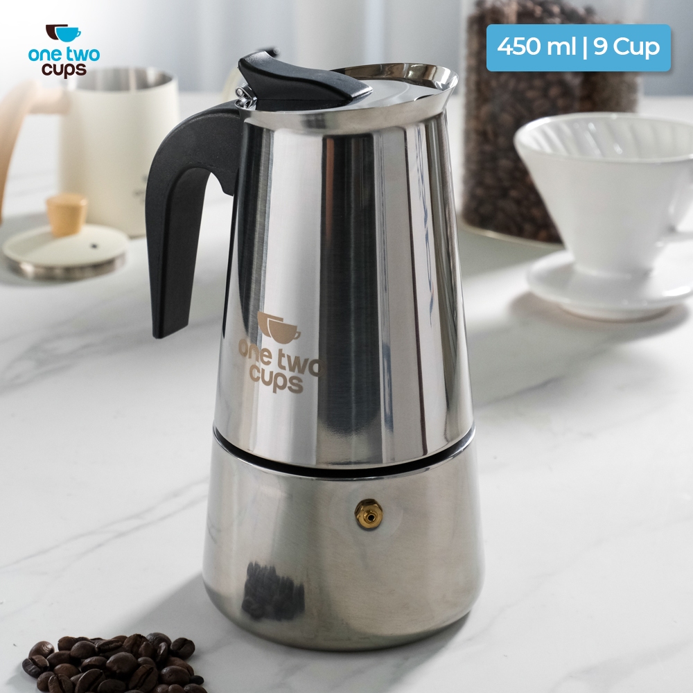 Jual One Two Cups Teko Kopi Espresso Coffee Maker Moka Pot 450ml 9 Cup ...
