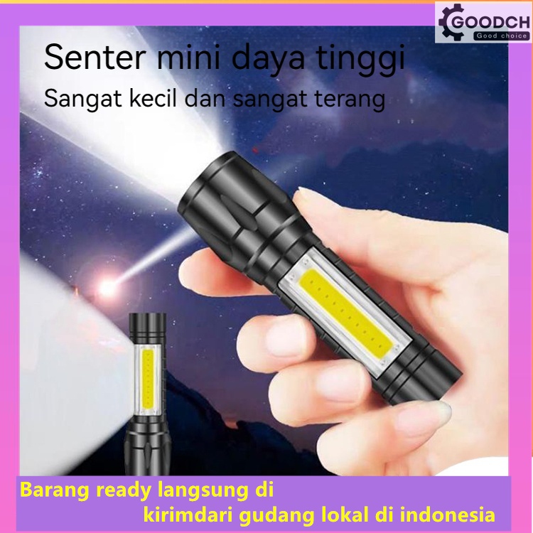 Jual GOODCH Senter Mini USB Charger Portabel Lampu Camping Hiking Piknik Senter Zoom Tangan ...