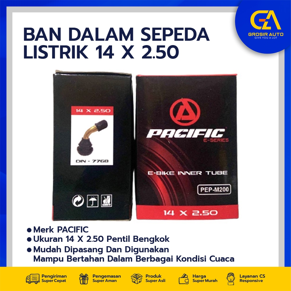 Jual Ban Dalam Sepeda Listrik Selis Pacific 14 x 2.50 Pentil Bengkok ebike | Shopee Indonesia