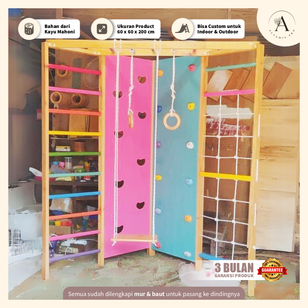 Jual Mainan Anak Playground Brakiasi Dinding Ayunan Tangga Tali Rock ...