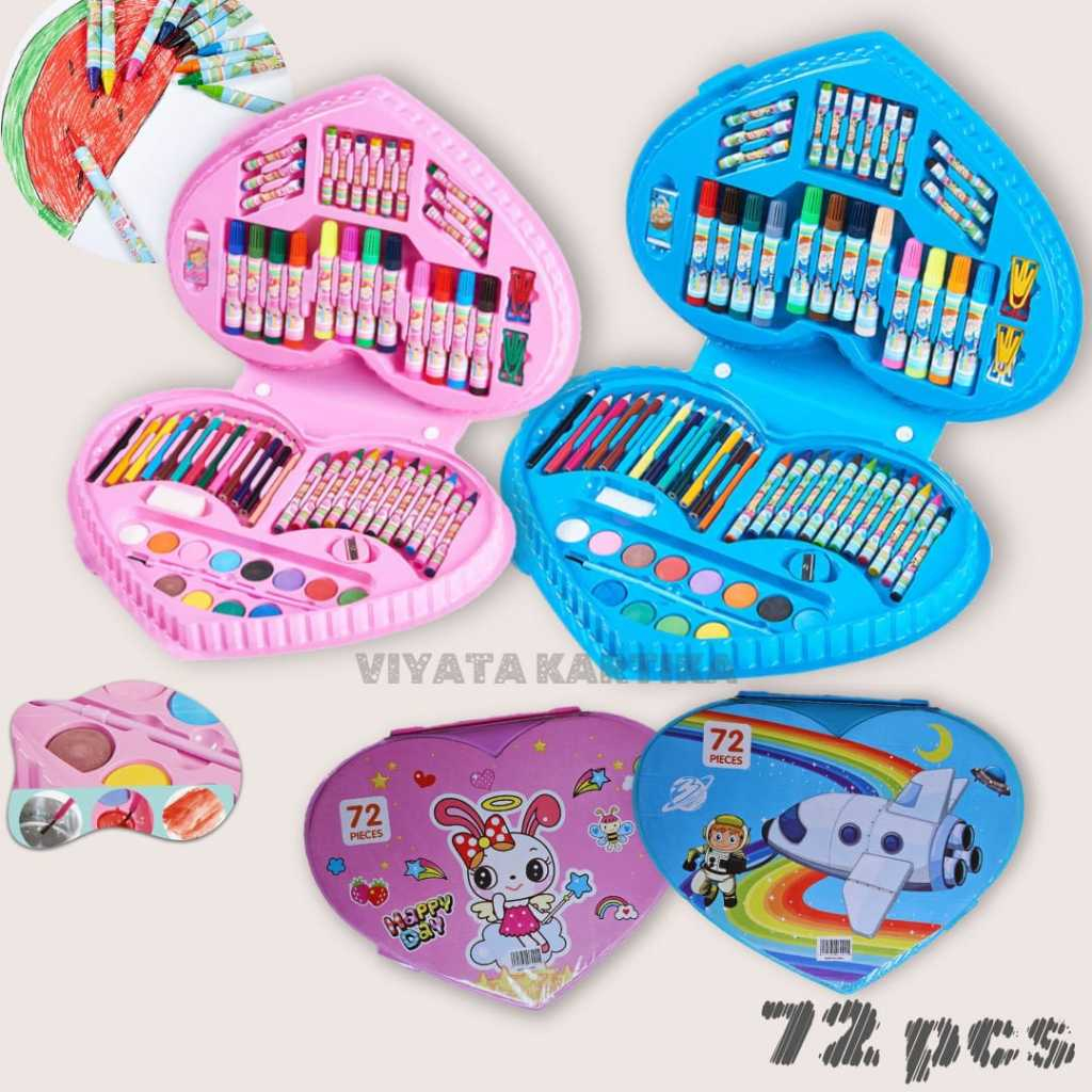 Jual art set 72 pcs pensil crayon set mewarnai alat menggambar dan ...