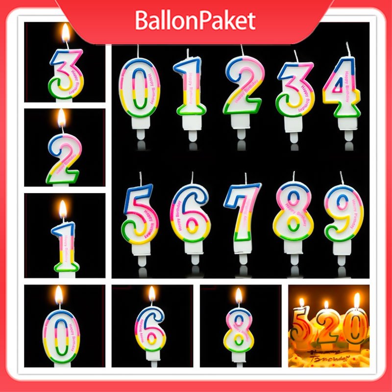 Jual Lilin Angka Ulang Tahun Gliter Rainbow Perlengkapan Ulang Tahun ...