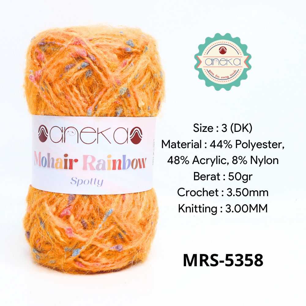Jual Benang Rajut Mohair Rainbow Spotty Yarn / Bintik Warna - 5358 ...