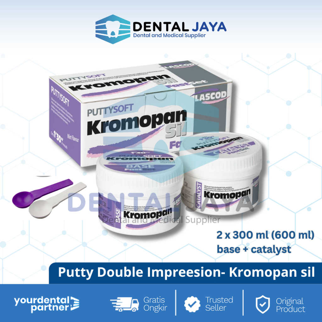 Jual Dental Jaya Putty Double Impression Kromopan Sil Lascod Bahan ...