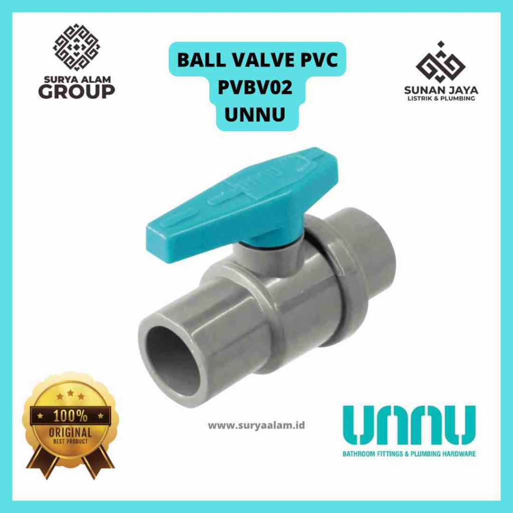 Jual BALL VALVE PVC 1 1/4" UNNU | BALL VALVE 1 1/2" | BALL VALVE 2 ...
