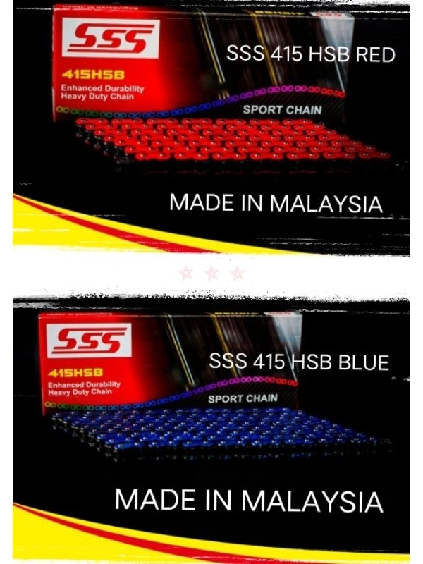 Jual Rantai Chain SSS 415 HSB ukuran 110L 120 130L warna Merah dan Biru ...