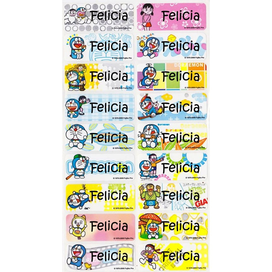 Jual Sticker / Label Nama Waterproof - Doraemon | Shopee Indonesia