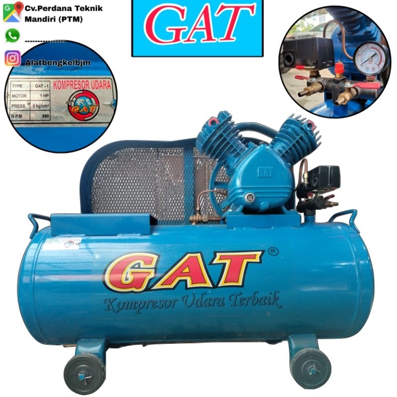 Jual COMPRESSOR "GAT" 1HP TABUNG ||COMPRESSOR 1HP TANPA ENGINE/MESIN ...