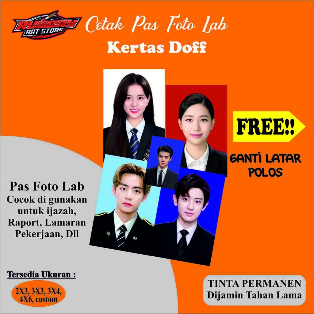 Jual PASS FOTO KERTAS DOFF/GLOSY | FREE EDIT BACKGROUND | Shopee Indonesia