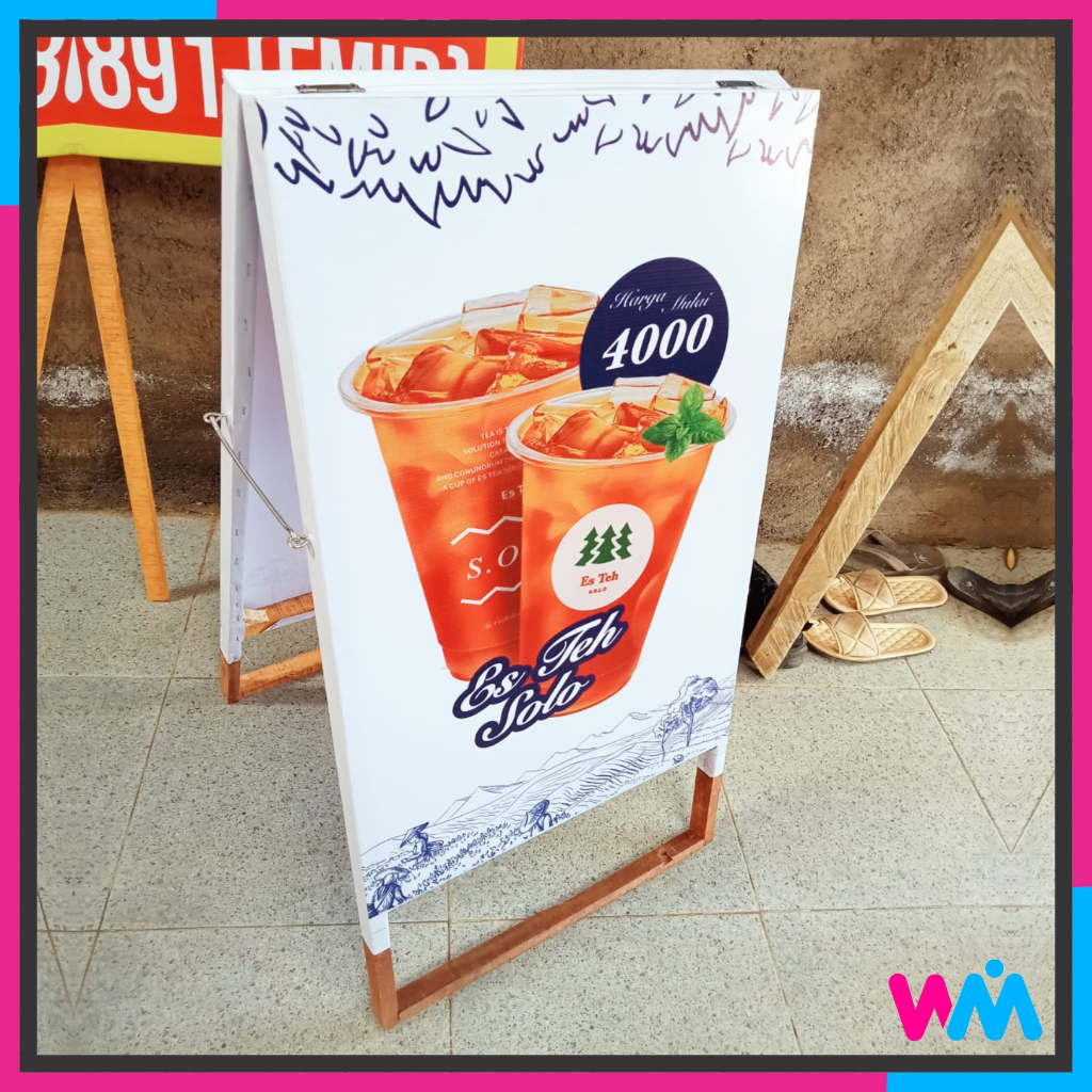 Jual Es Teh Solo Stand Banner Segitiga Kayu Lipat 50 x 100 cm | Shopee ...