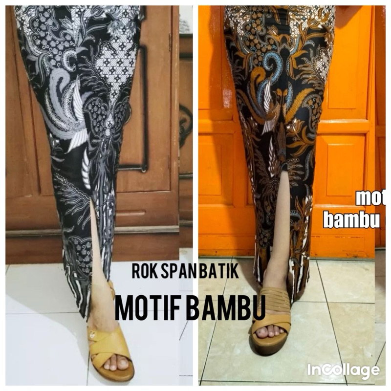 Jual NEW ROK SPAN BATIK MOTIF BAMBU ROK BELAH TENGAN | Shopee Indonesia