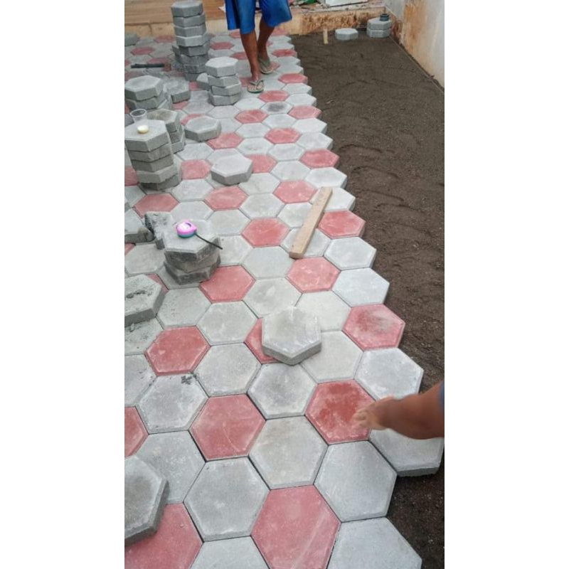 Jual paving block heksagonal/conblock press hidrolik/free ongkir dan ...