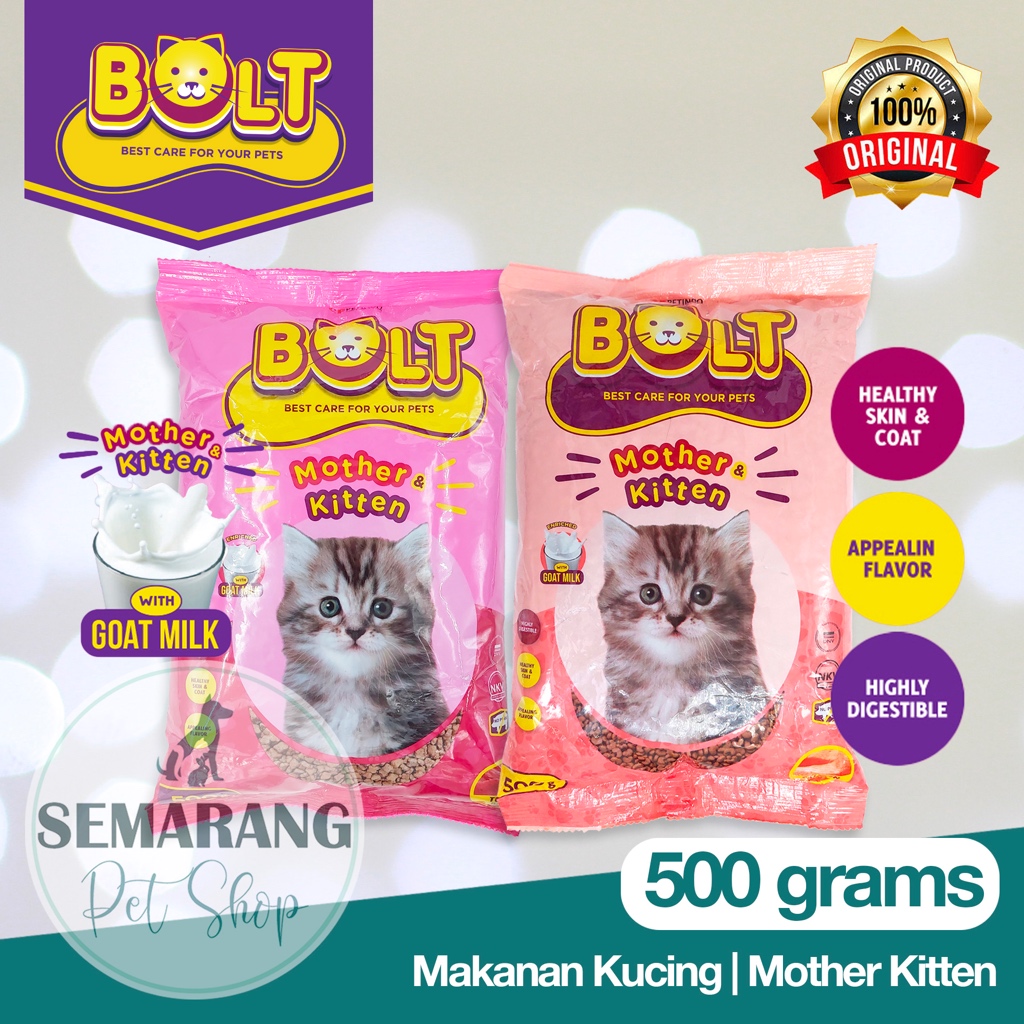 Jual Cat Food BOLT Mother Kitten Tuna Salmon 500gr | Makanan Kering ...