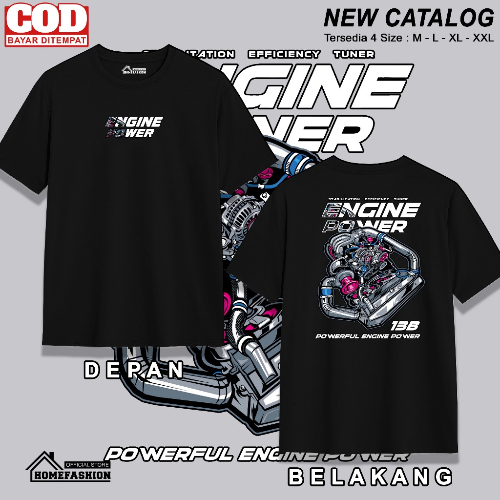 Jual KAOS ENGINE POWER OTOMOTIF RIDER DRIVER BIKER LENGAN PENDEK | KAOS MESIN RB26 | KAOS ...