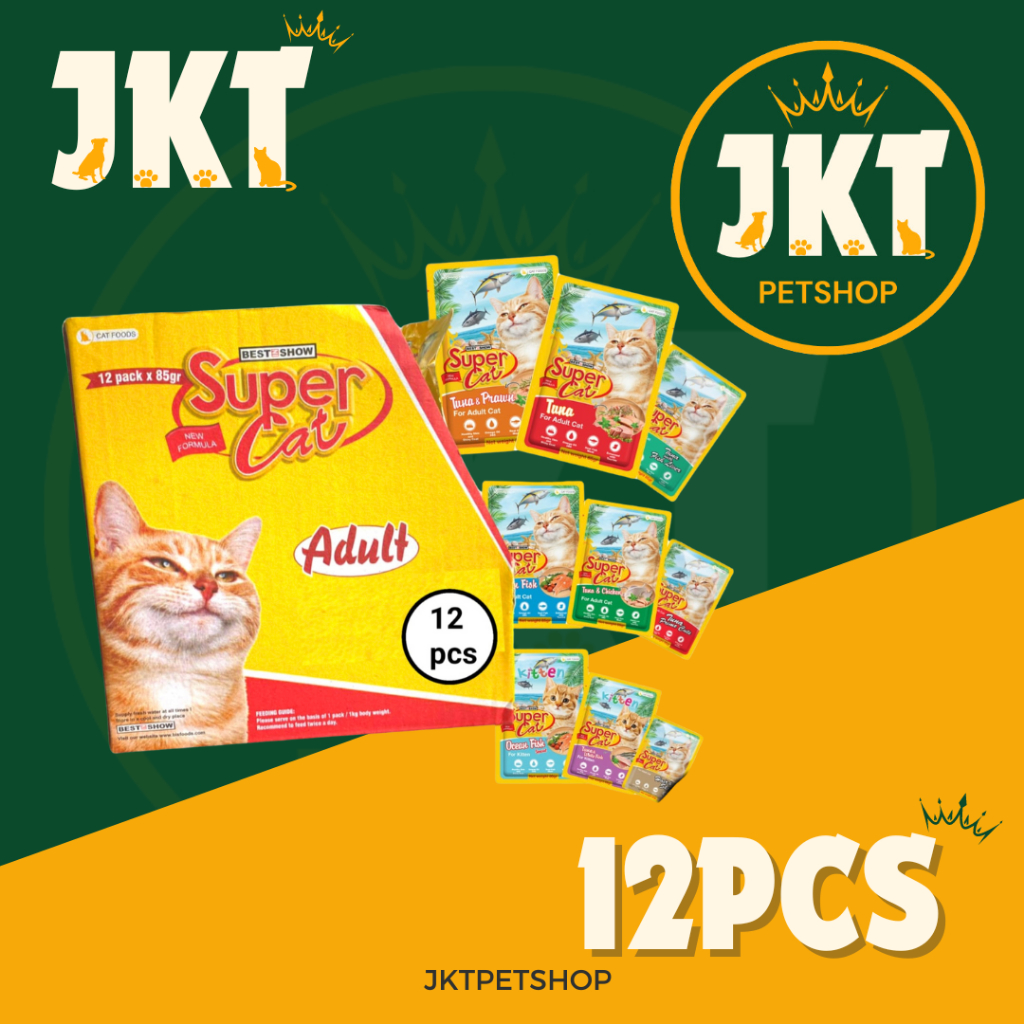 Jual Super Cat Pouch 85gr ( 1 DUS isi 12 ) Adult & Kitten ALL VARIANT ...