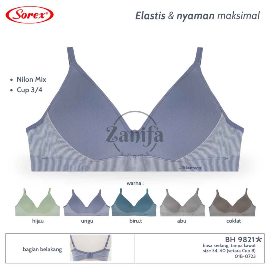 Jual Sorex Bra Busa Sedang Tanpa Kawat Kait 2 Setara Cup B Cup 3/4 Harian BH 9821 | Shopee Indonesia