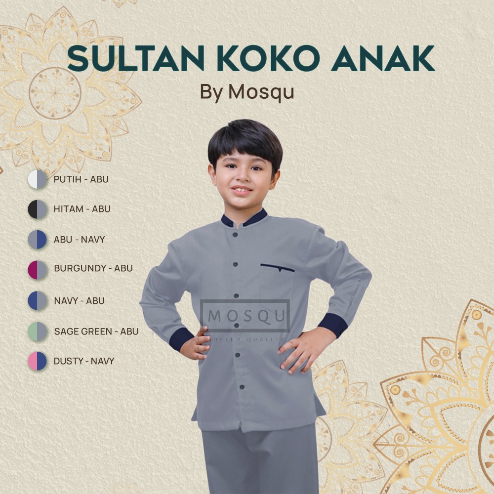 Jual Mosqu Sultan Baju Koko Muslim Anak Laki Laki 1-12 Tahun Lengan ...