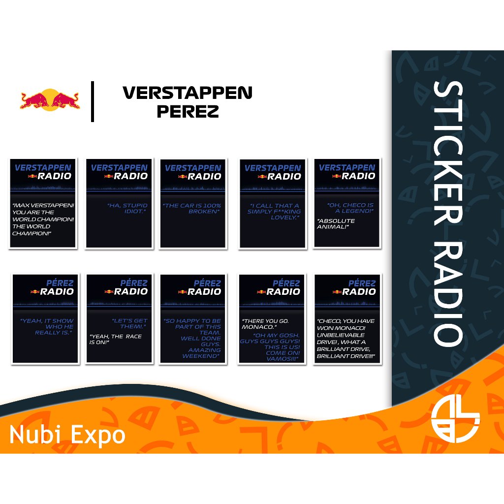 Jual Stiker Radio Red Bull F1 Team | Max Verstappen & Sergio Pèrez | 4. ...