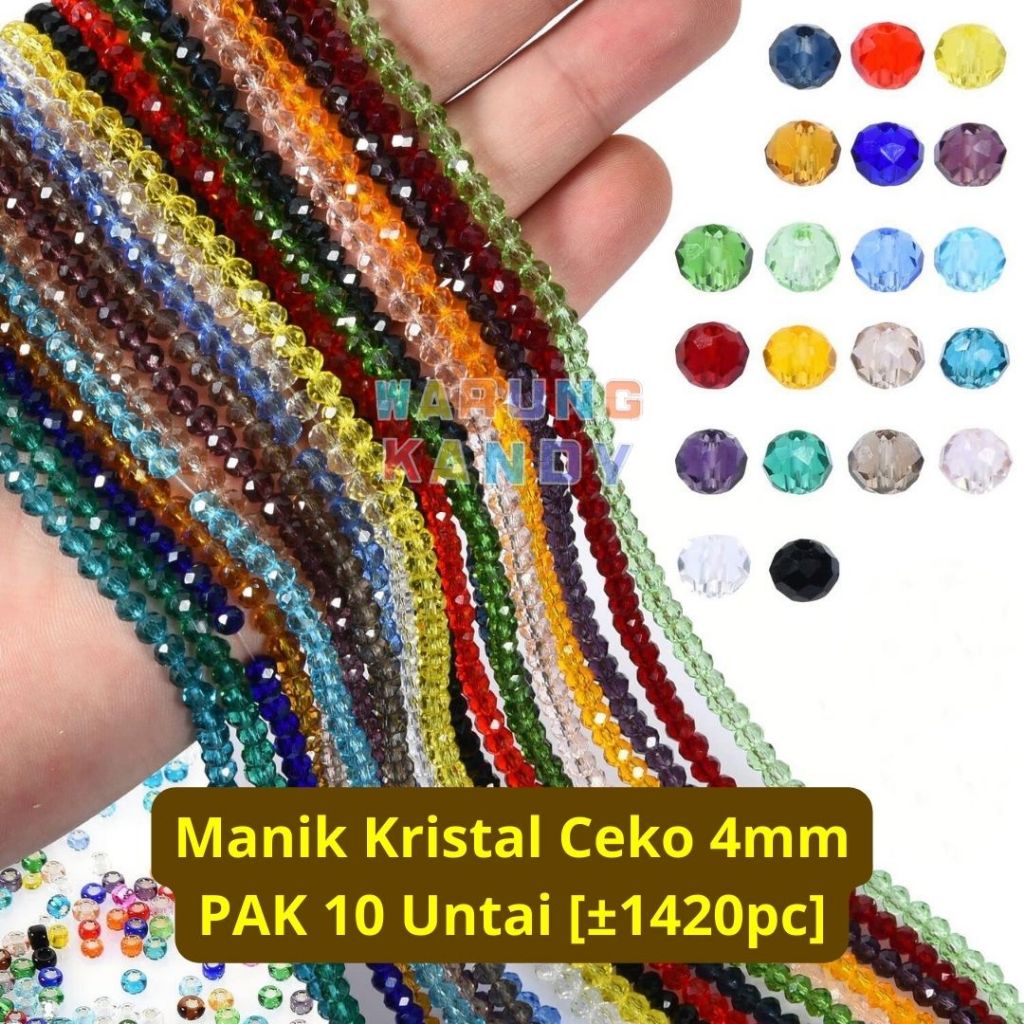 Jual Manik Kristal Ceko 4mm Warna PAK 10 Untai | Shopee Indonesia