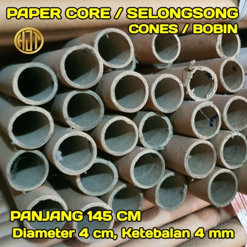Jual SELONGSONG/ PAPER CORE/ CONES/ BOBIN KARDUS | 4CM X 145 CM | Shopee Indonesia