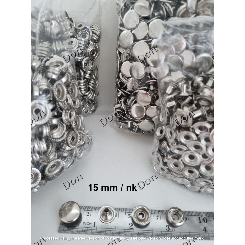 Jual kanicng cetet besi/ button snap/ kancing jaket (10mm -15 mm/ lusin ...